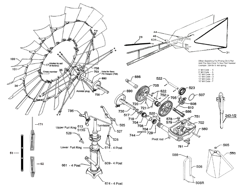 1 WINDMILL COMPLETE REPAIR PARTS IMAGE